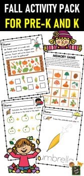 Fall Activity Pack for PreK and K | Free Homeschool Deals