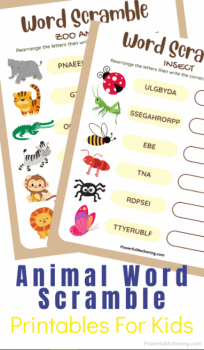 Animal Word Scramble | Free Homeschool Deals