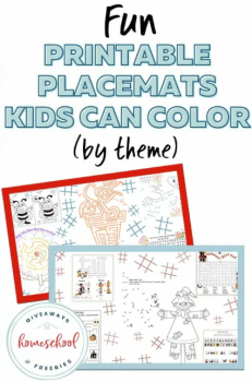 Themed Coloring Placemats | Free Homeschool Deals