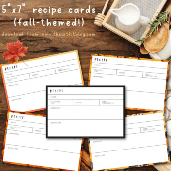 Fall Recipe Cards | Free Homeschool Deals