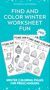 Find and Color Winter Worksheets | Free Homeschool Deals