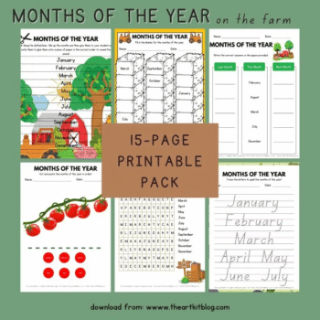 Months of the Year Farm Pages | Free Homeschool Deals