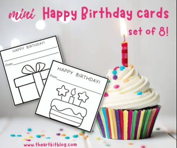 Mini Happy Birthday Cards | Free Homeschool Deals