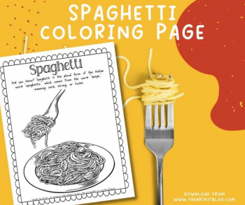 Spaghetti Coloring Page | Free Homeschool Deals