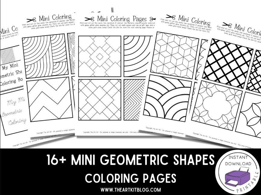 Geometric Shapes Coloring Pages For Kids