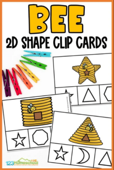Bee 2D Shape Cards | Free Homeschool Deals