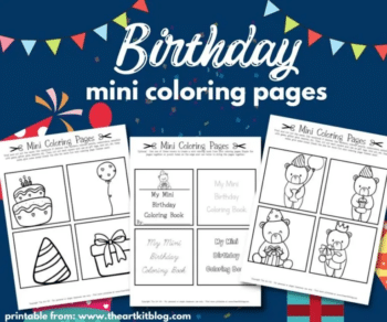 Mini Birthday Coloring Pages | Free Homeschool Deals