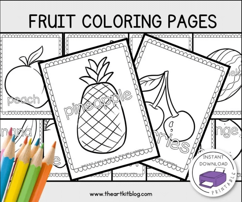 Fruit Coloring Pages Free Homeschool Deals Fruit Coloring Pages Free Homeschool Deals