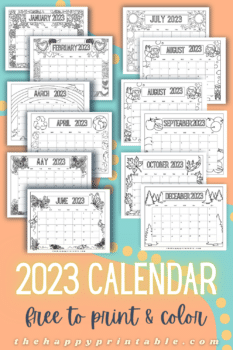 2023 Calendar to Print & Color | Free Homeschool Deals