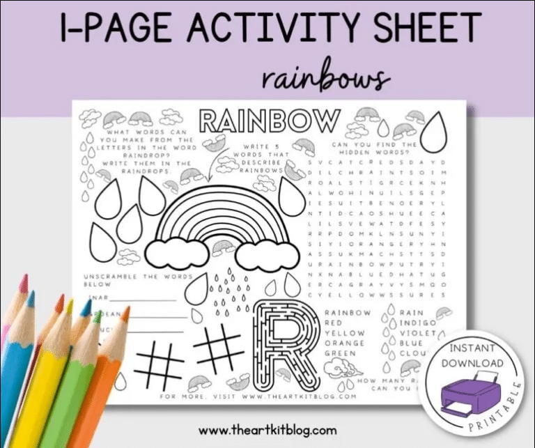 Rainbow Activity Worksheet | Free Homeschool Deals