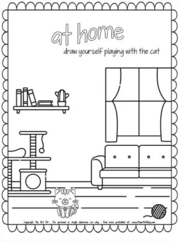 Draw and Color Cat Page | Free Homeschool Deals