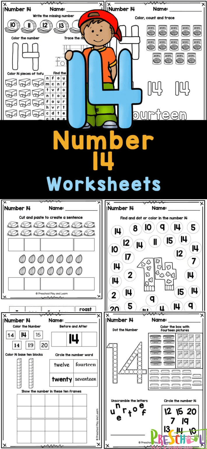 Number Fourteen Worksheets | Free Homeschool Deals