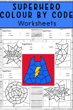 Super Hero Color by Code | Free Homeschool Deals