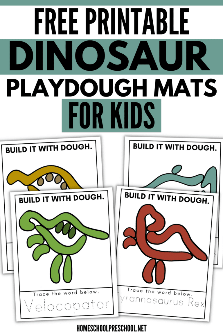 Dinosaur Playdough Mats | Free Homeschool Deals