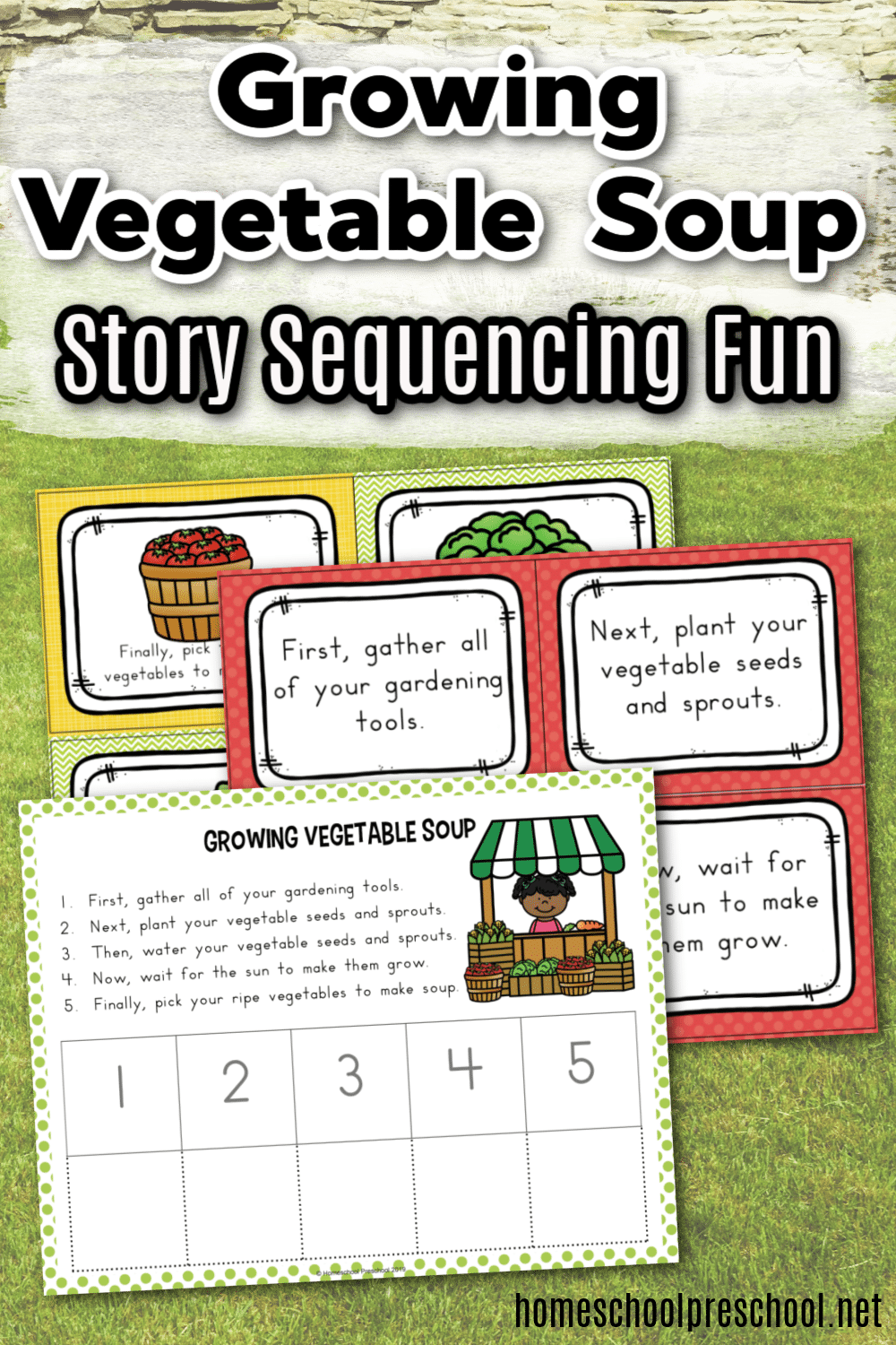 Growing Vegetable Soup Sequencing Cards | Free Homeschool Deals