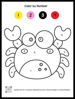 Crab Color By Number | Free Homeschool Deals
