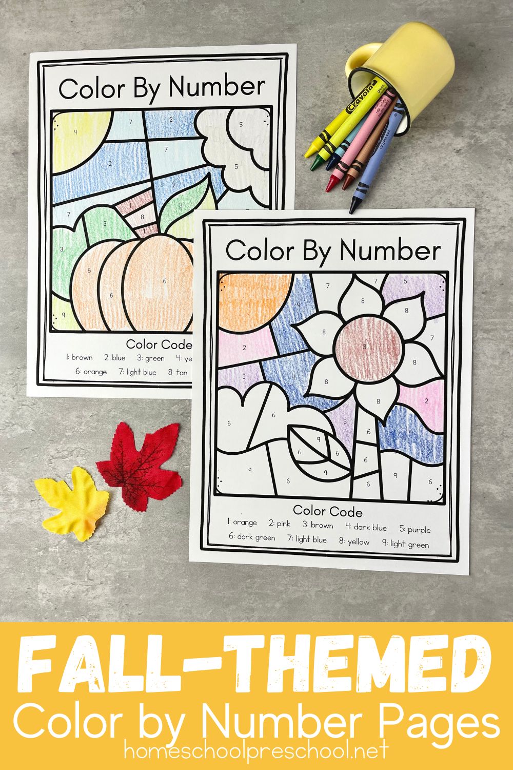Fall Color by Number Worksheets | Free Homeschool Deals