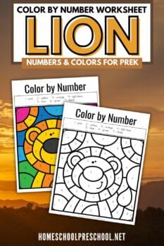 Lion Color by Number Activity | Free Homeschool Deals
