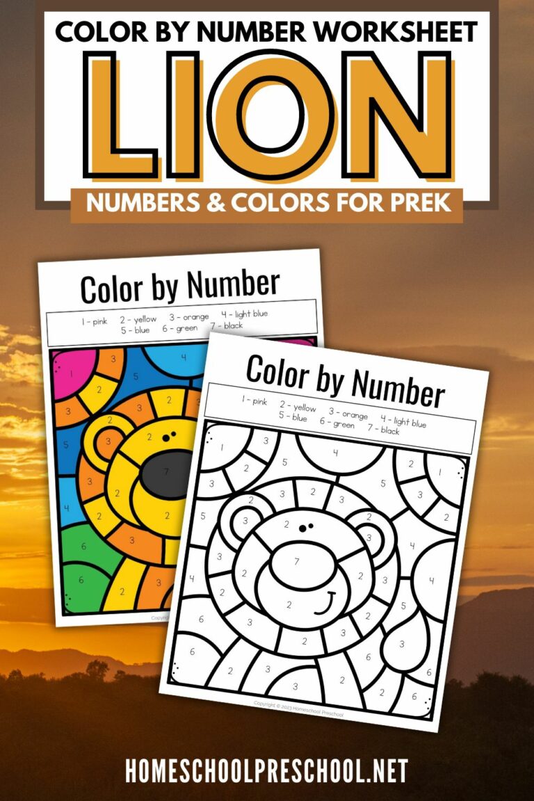 Lion Color by Number Activity | Free Homeschool Deals