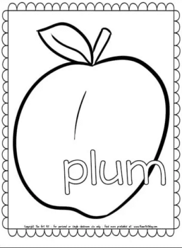Plum Coloring Page | Free Homeschool Deals