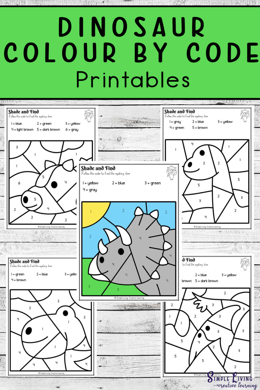 Dinosaur Color By Code Worksheets | Free Homeschool Deals