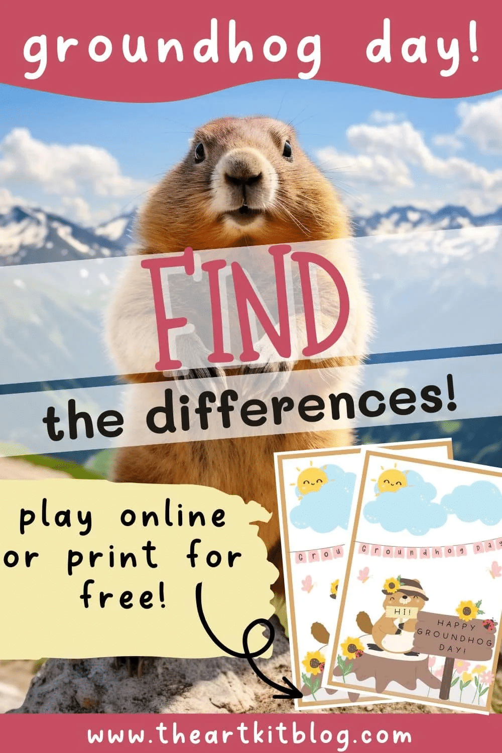 Groundhog Spot the Difference Activity | Free Homeschool Deals