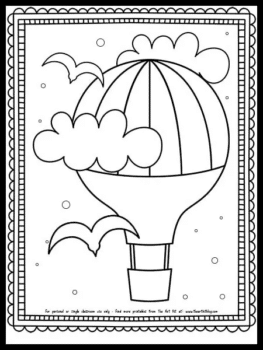 Hot Air Balloon Coloring Page | Free Homeschool Deals