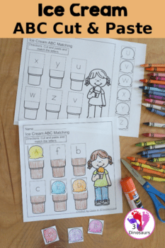 Ice Cream Alphabet Cut and Paste | Free Homeschool Deals