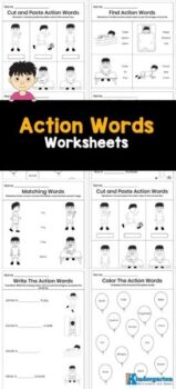 Printable Action Words Worksheets For Kindergarten | Free Homeschool ...