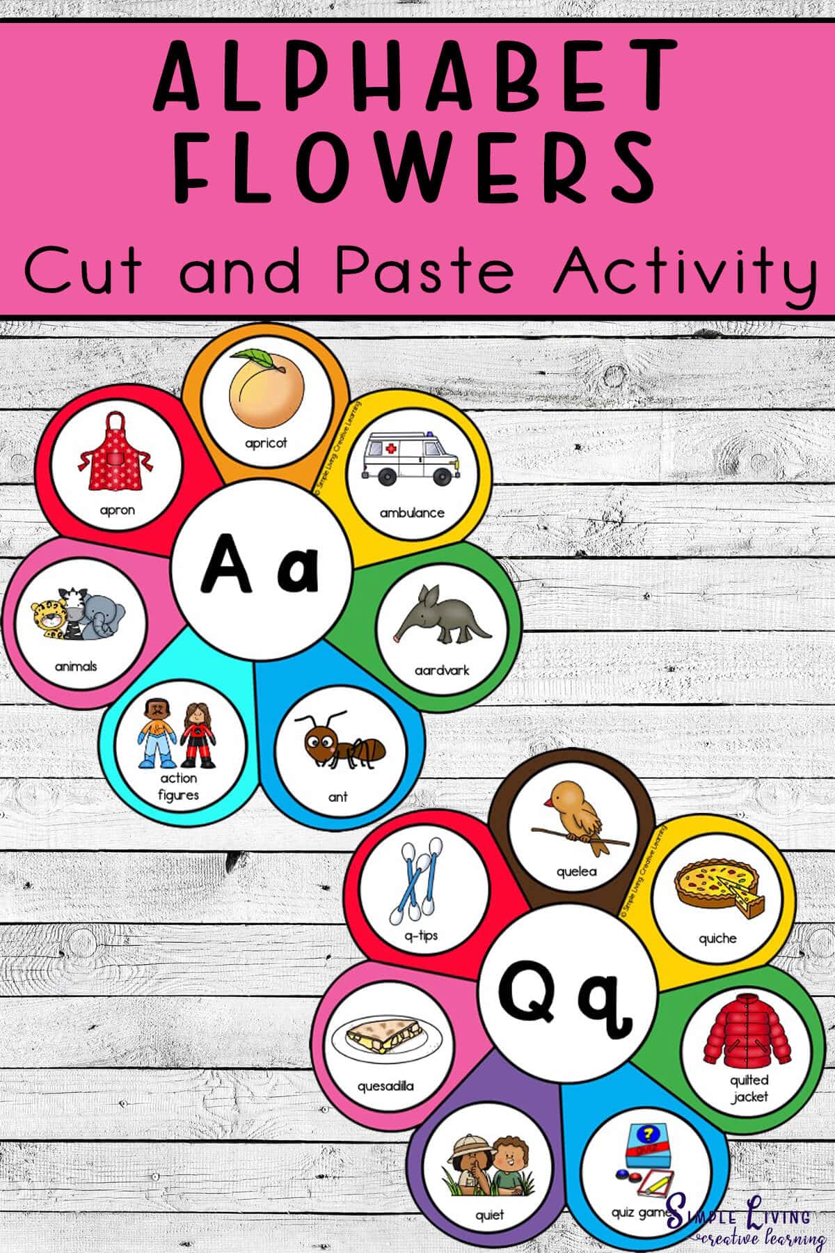 Alphabet Flowers Cut and Paste Activity | Free Homeschool Deals