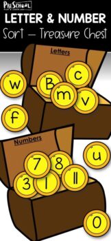 Pirate Treasure Chest Sorting Letters and Numbers Activity | Free ...