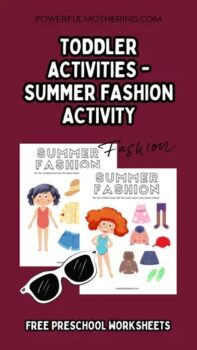 Toddler Summer Fashion Activity FREE PRINTABLE | Free Homeschool Deals