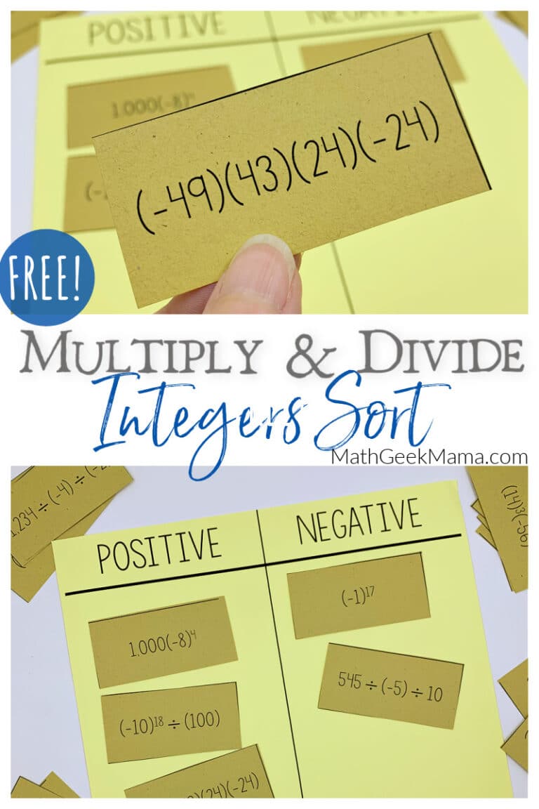 Multiply & Divide Integers Sort | Free Homeschool Deals