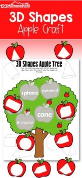3D Shapes Apple Tree Craft Printable | Free Homeschool Deals