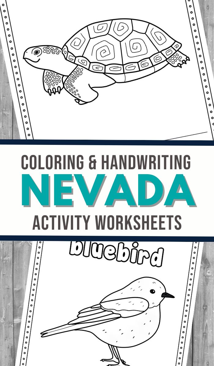 State of Nevada Coloring and Handwriting Printables | Free Homeschool ...