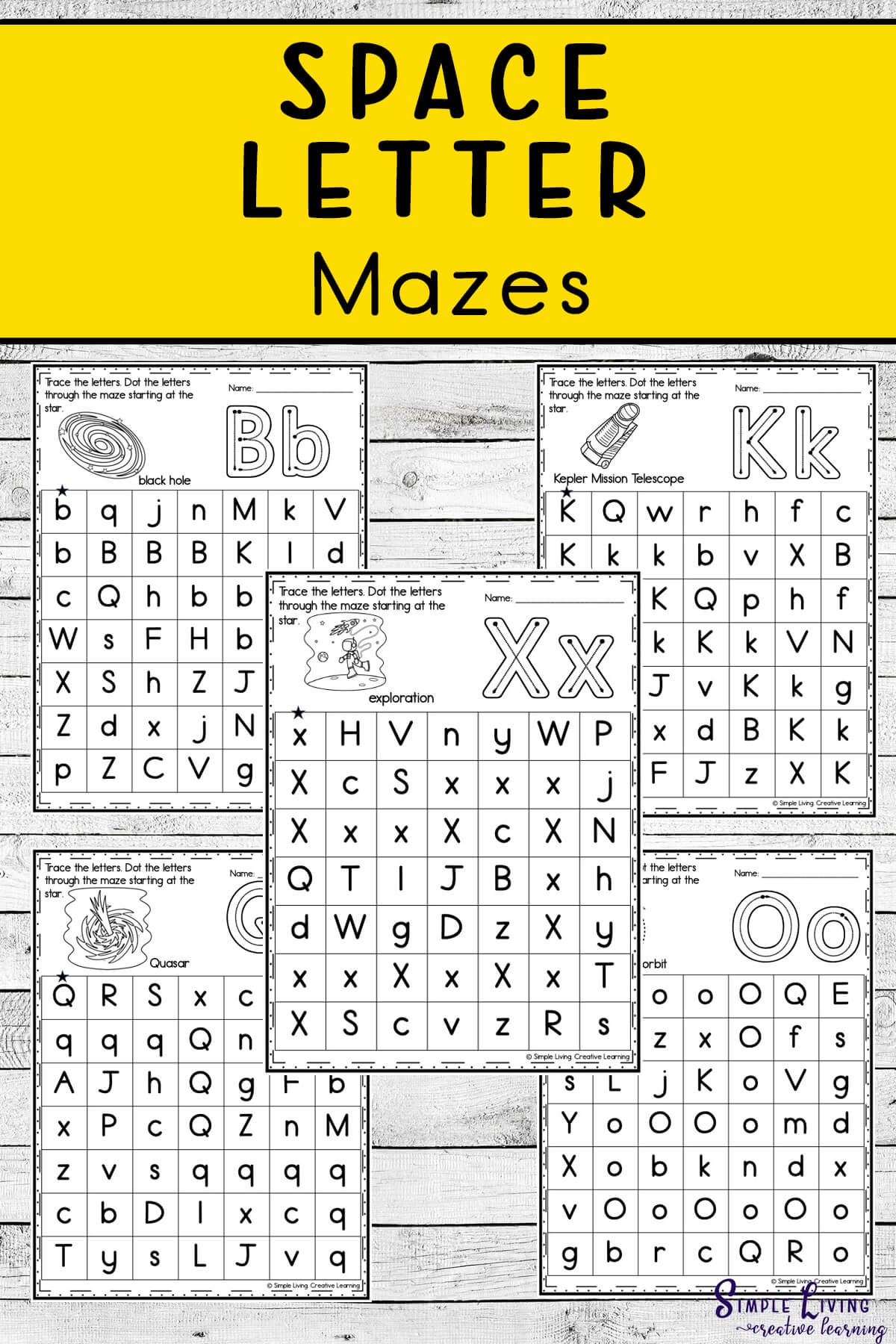 Outer Space Alphabet Maze Printables | Free Homeschool Deals
