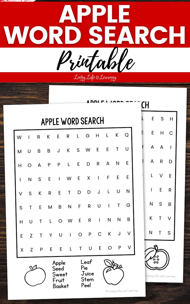 Fall Apple Themed Word Search Printables | Free Homeschool Deals