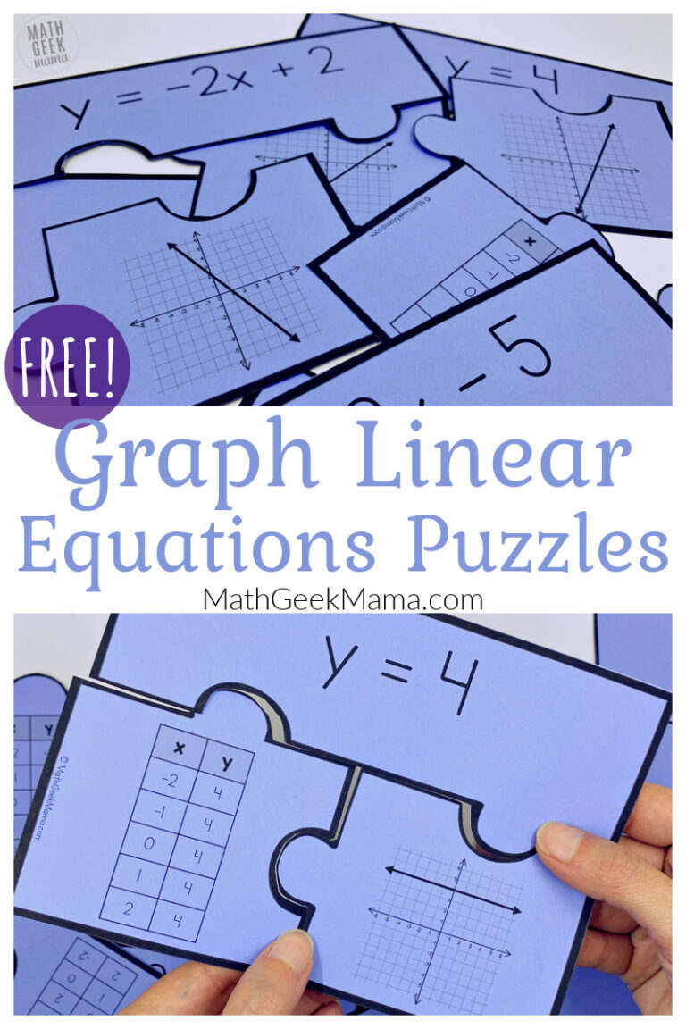 Puzzle Activity To Graph Math Linear Equations | Free Homeschool Deals
