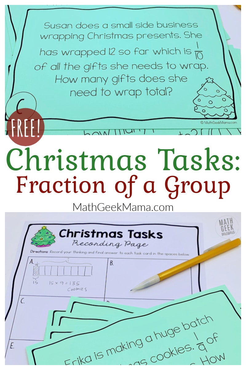 Christmas Fraction and Whole Number Division Printables | Free ...