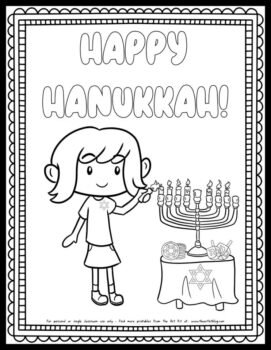 Hanukkah Lighting The Menorah Coloring Sheet | Free Homeschool Deals