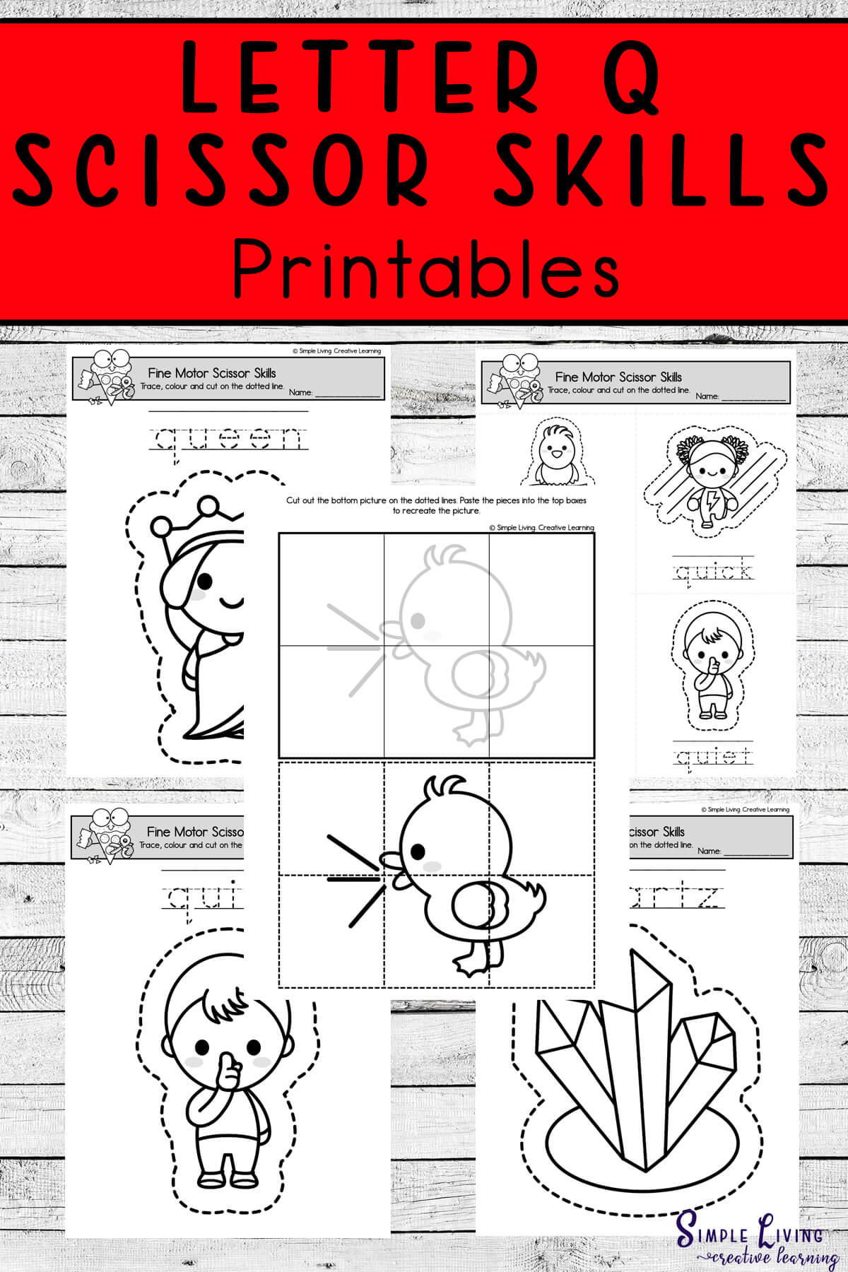 Preschool Letter Q Cutting Skills Worksheets | Free Homeschool Deals