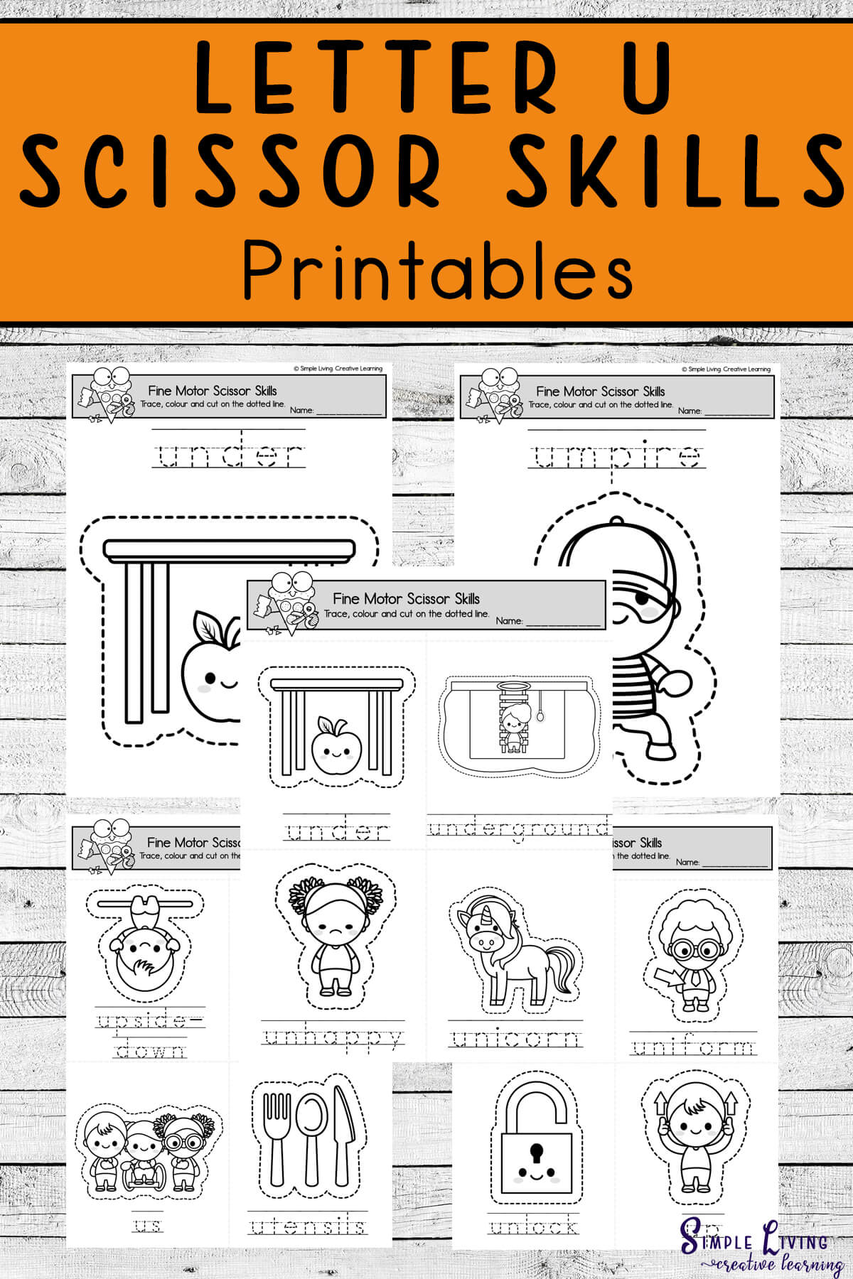 Letter U Scissor Cutting & Tracing Worksheets | Free Homeschool Deals