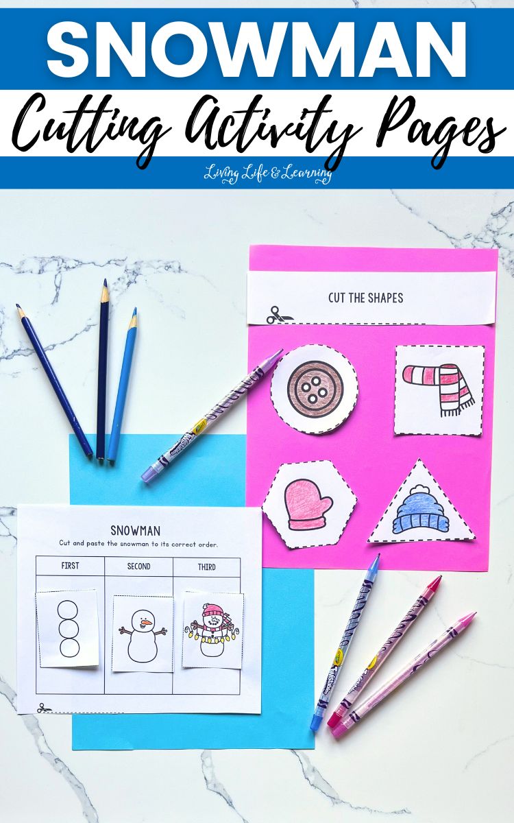 Snowman Fine Motor Scissor Skills Worksheets | Free Homeschool Deals
