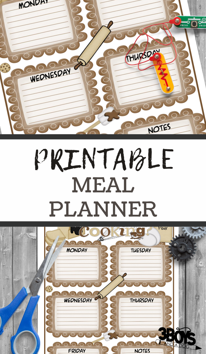 Family Meal Menu Weekly Planning Sheet | Free Homeschool Deals